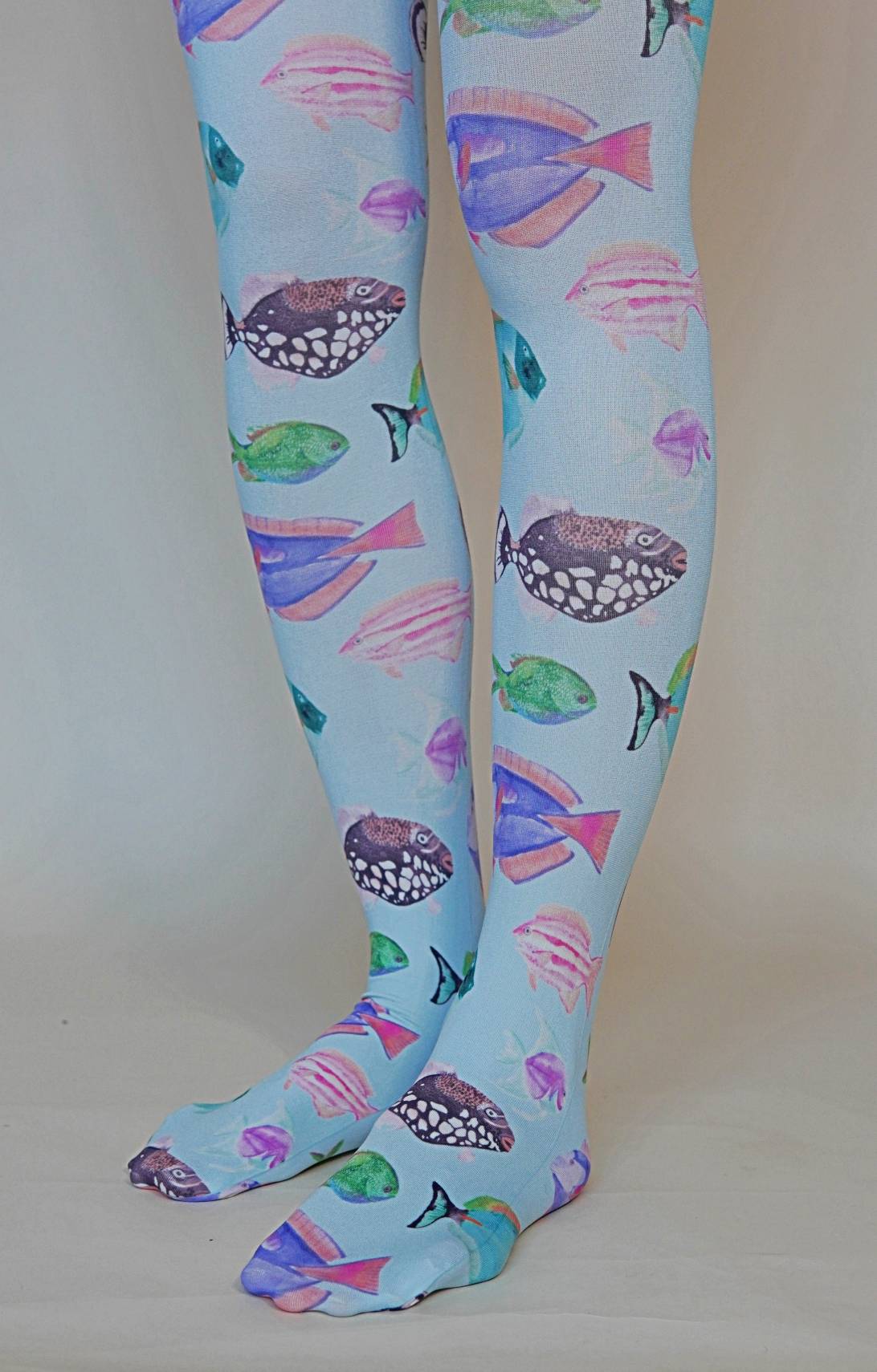 Tropical Fish Patterned Tights | Women's Tights – Tabbisocks
